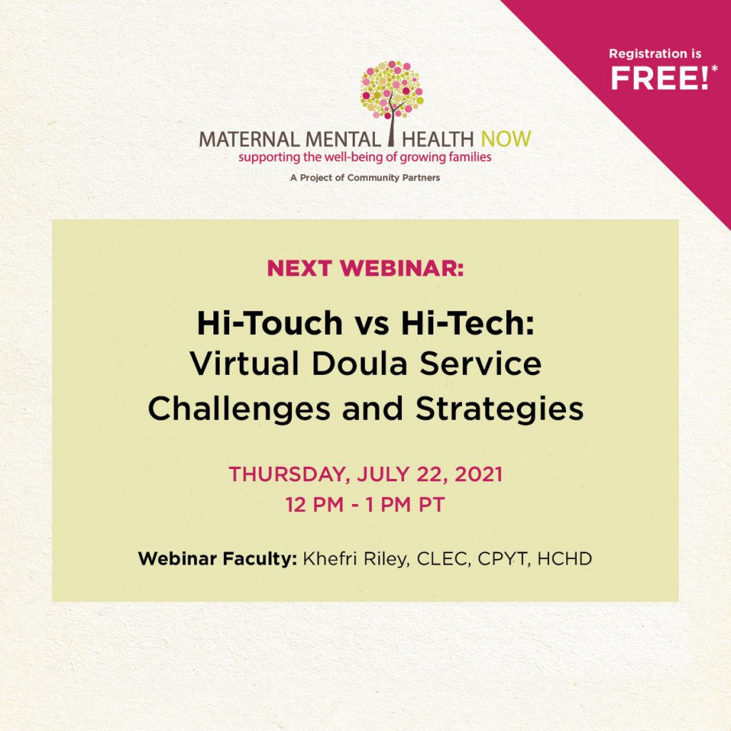 Hi-Touch vs Hi-Tech - MATERNAL MENTAL HEALTH NOW